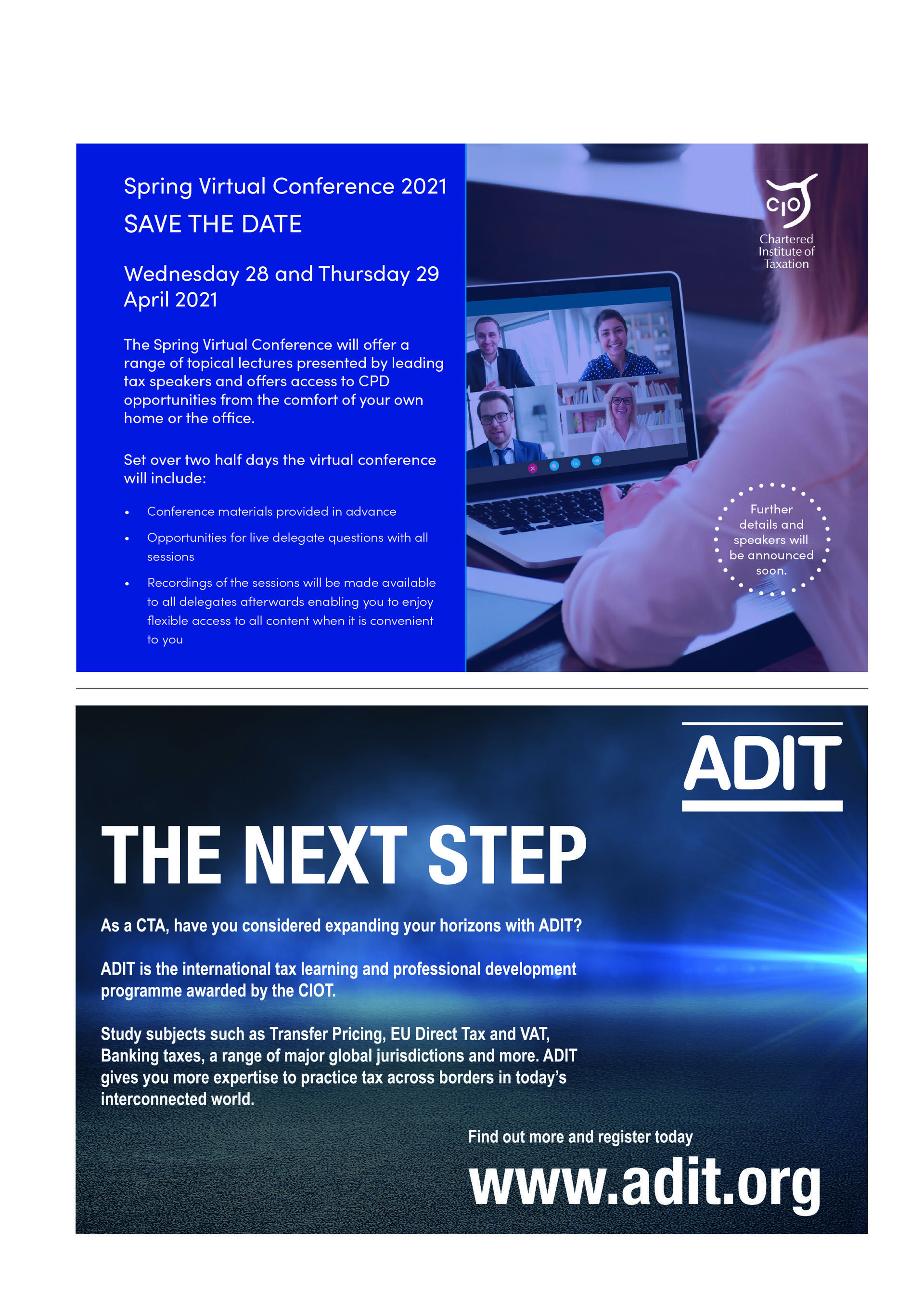 CIOT Spring Virtual Conference / ADIT | Tax Adviser